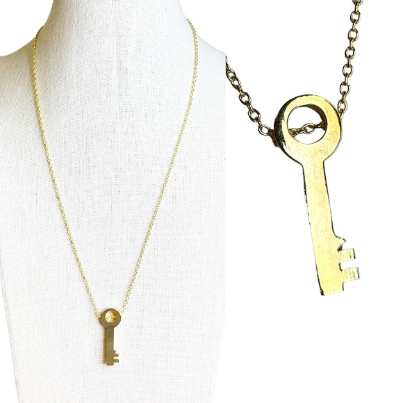 Vintage | Jewelry | Vintage Dead Stock 8s Gold Tone Skeleton Key ...